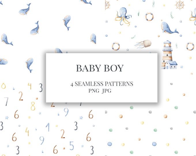 Nautical Wreath. Baby Boy Wreath Clipart. Watercolor Baby - Etsy