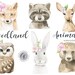 Woodland Animals Watercolor Clipart, Kids Clipart, Nursery Decor, Kids ...