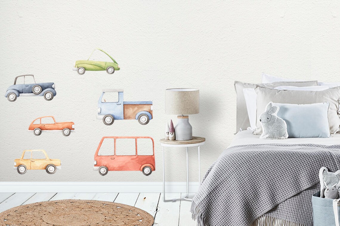 Watercolor Cars Clipart, Watercolor Transportation Clipart, Nursery Art ...