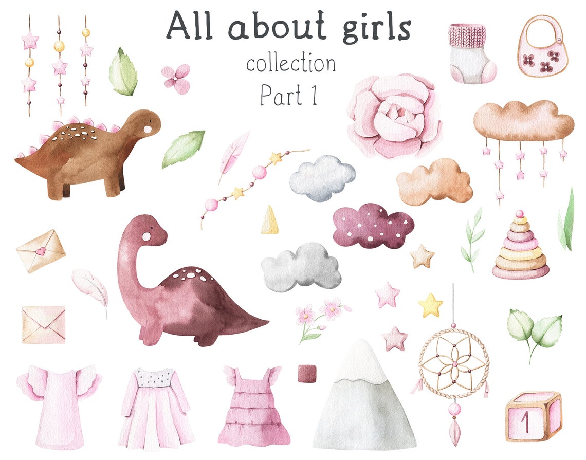 Watercolor Baby Girl Clipart. Baby Girl Newborn Clip Art Baby - Etsy UK