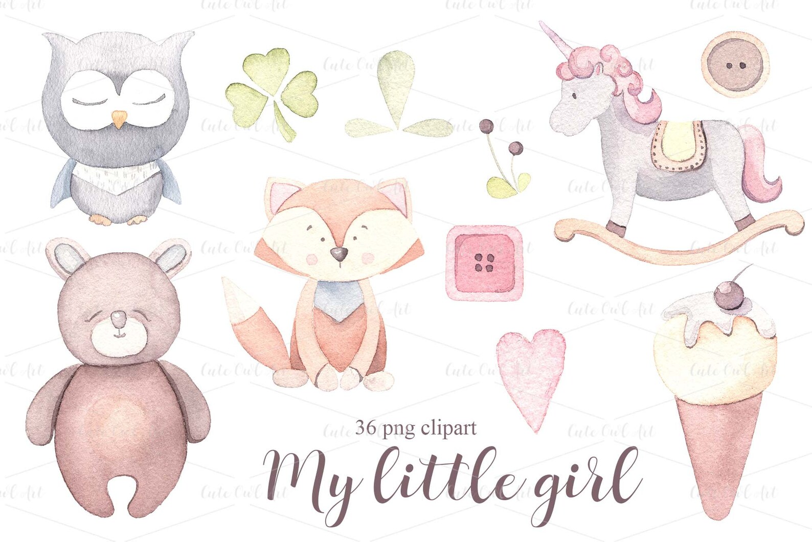 Watercolor Baby Girl Clipart Watercolor Pastel Clipart | Etsy
