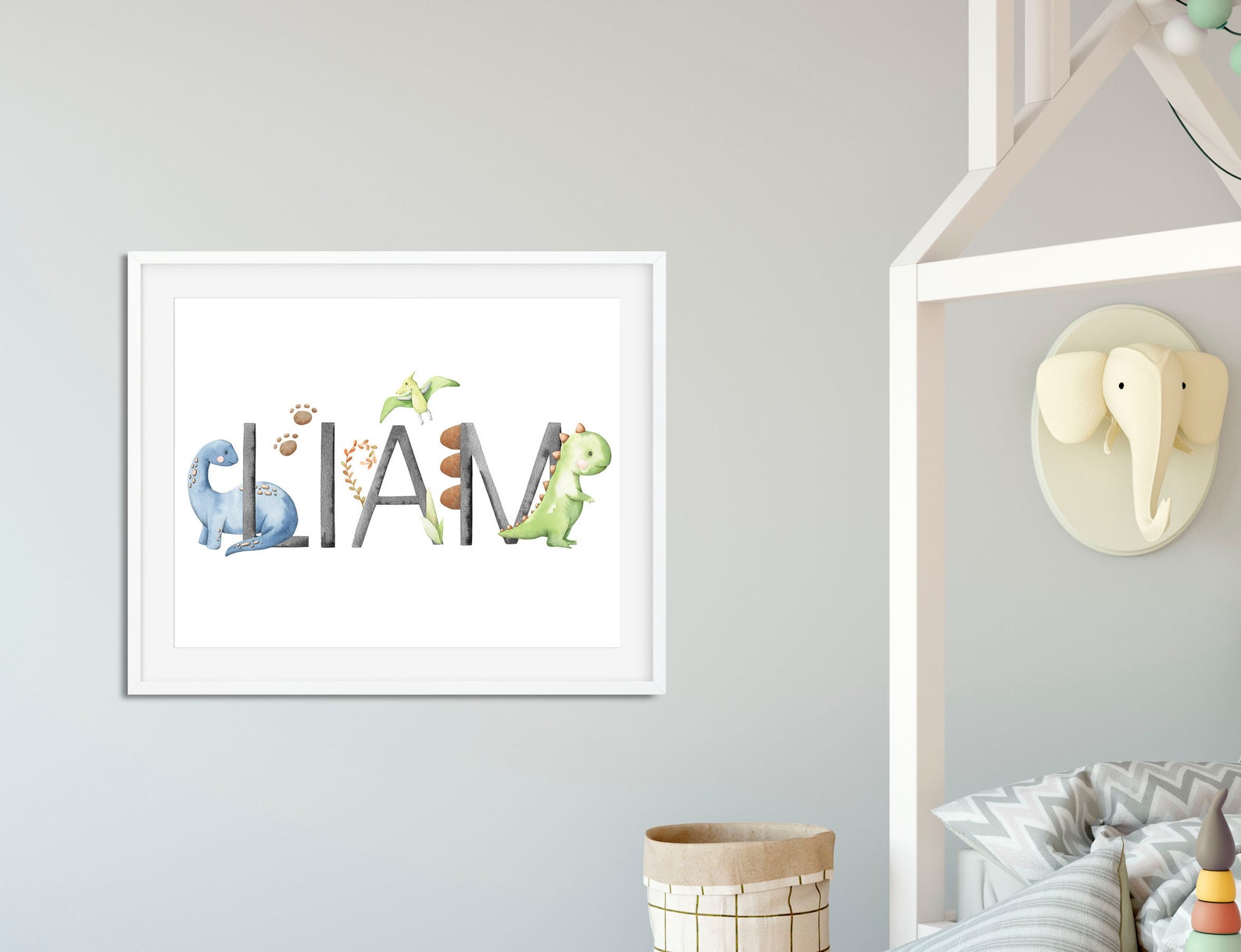 Watercolor Dinosaurs Name Creator Clipart. Dino Nursery Art - Etsy