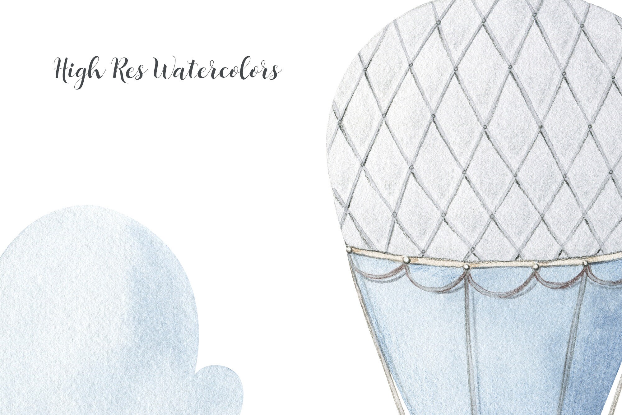 Hot Air Balloon Watercolor Clipart Kids Clipart Nursery - Etsy