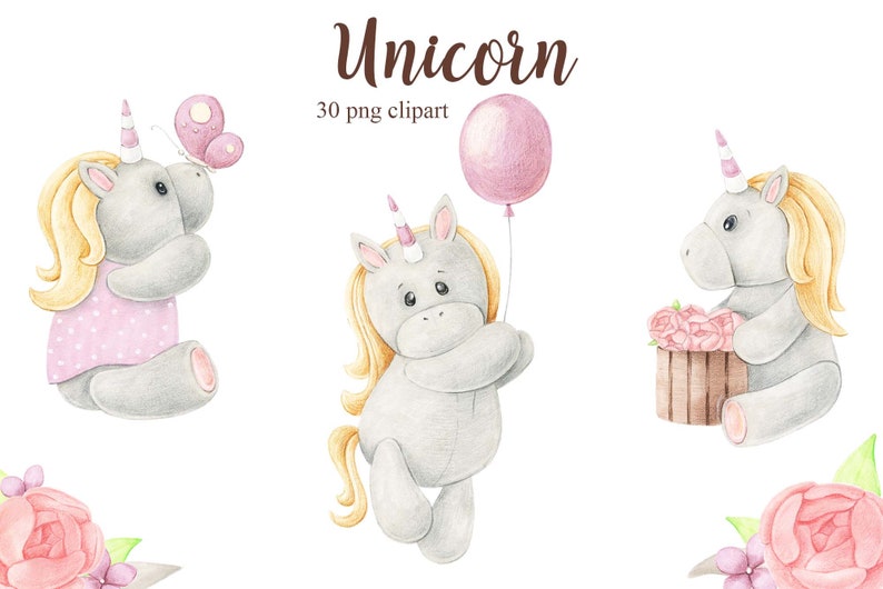 Unicorns Clipart Instant Download Little Unicorns - Etsy