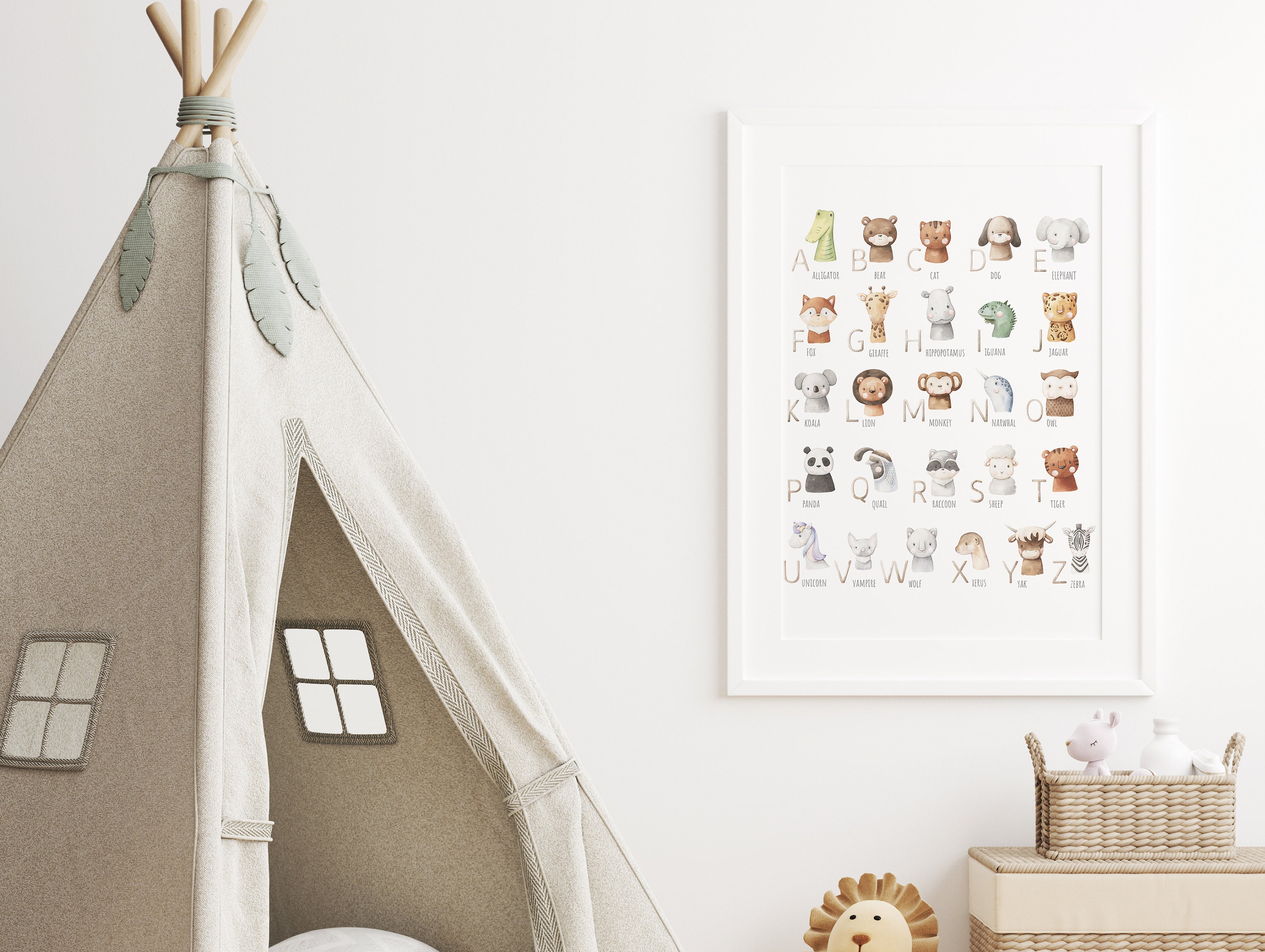 Watercolor Animal Alphabet Babies Portraits Clipart. Woodland Safari ...