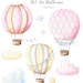 Hot Air Balloon Watercolor Clipart, Kids Clipart, Nursery Decor, Baby ...