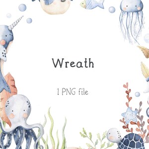 Nautical Wreath. Baby Boy Wreath Clipart. Watercolor Baby Illustrations ...