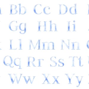 Watercolor Alphabet Clipart Blue. Letters Download. Instant Download ...