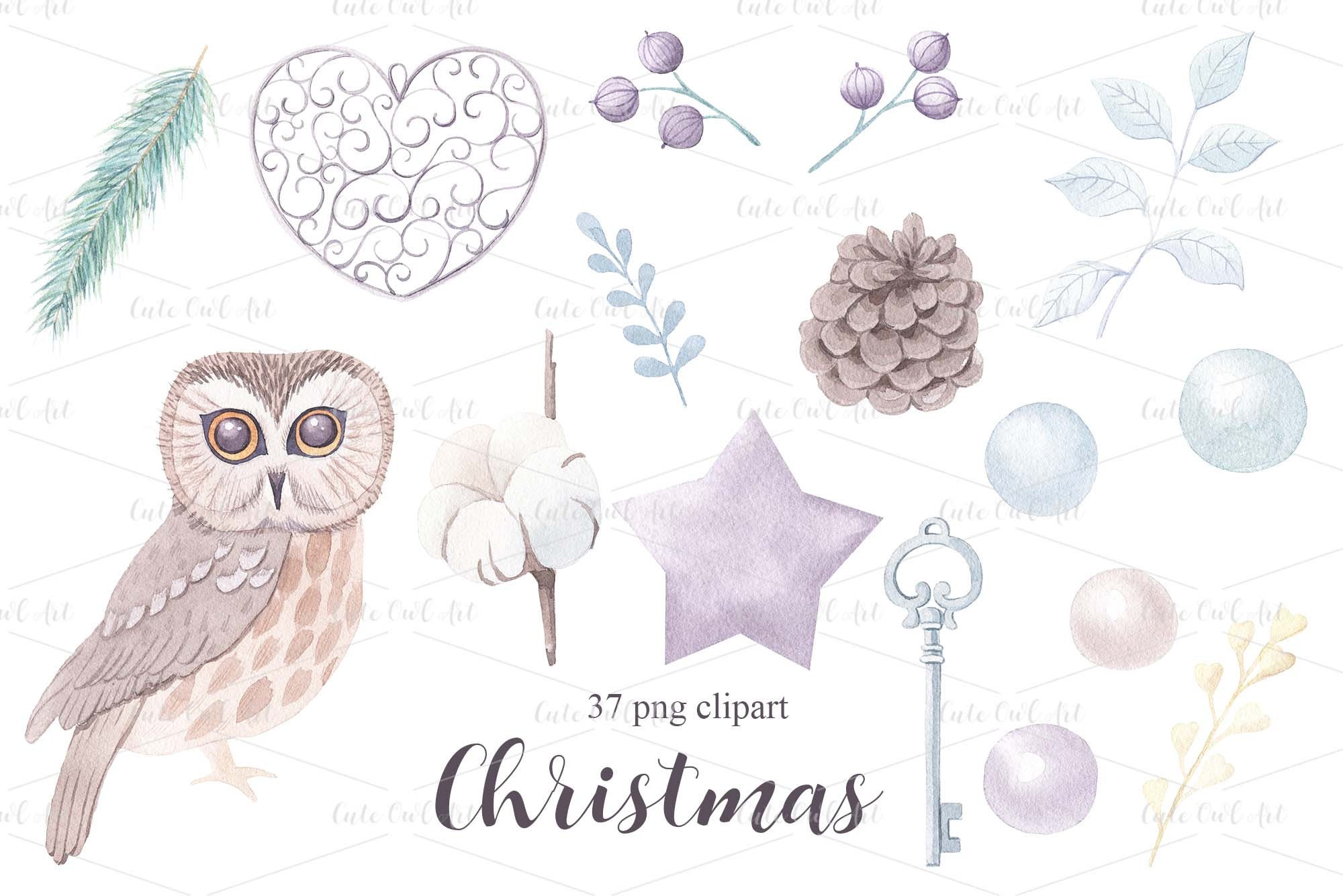 Watercolor Christmas Clipart Winter Holidays Watercolor - Etsy