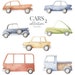Watercolor Cars Clipart, Watercolor Transportation Clipart, Nursery Art ...