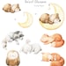 Watercolor Sleeping Animals, Woodland Nursery Clipart, Woodland Animals ...