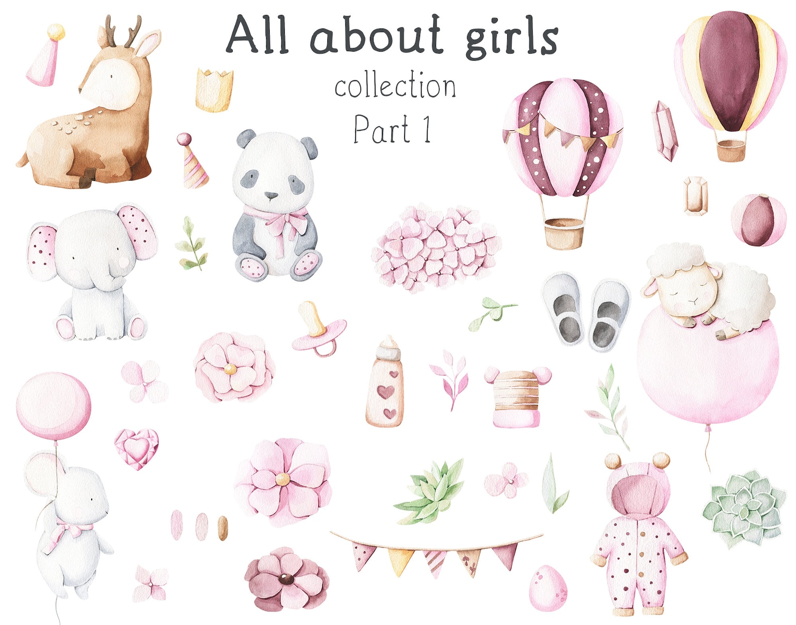 Watercolor Baby Girl Clipart. Baby Girl Newborn Clip Art Baby - Etsy UK