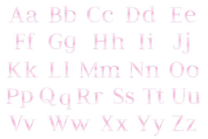 Watercolor Alphabet Clipart Pink. Letters Download. Instant Download ...