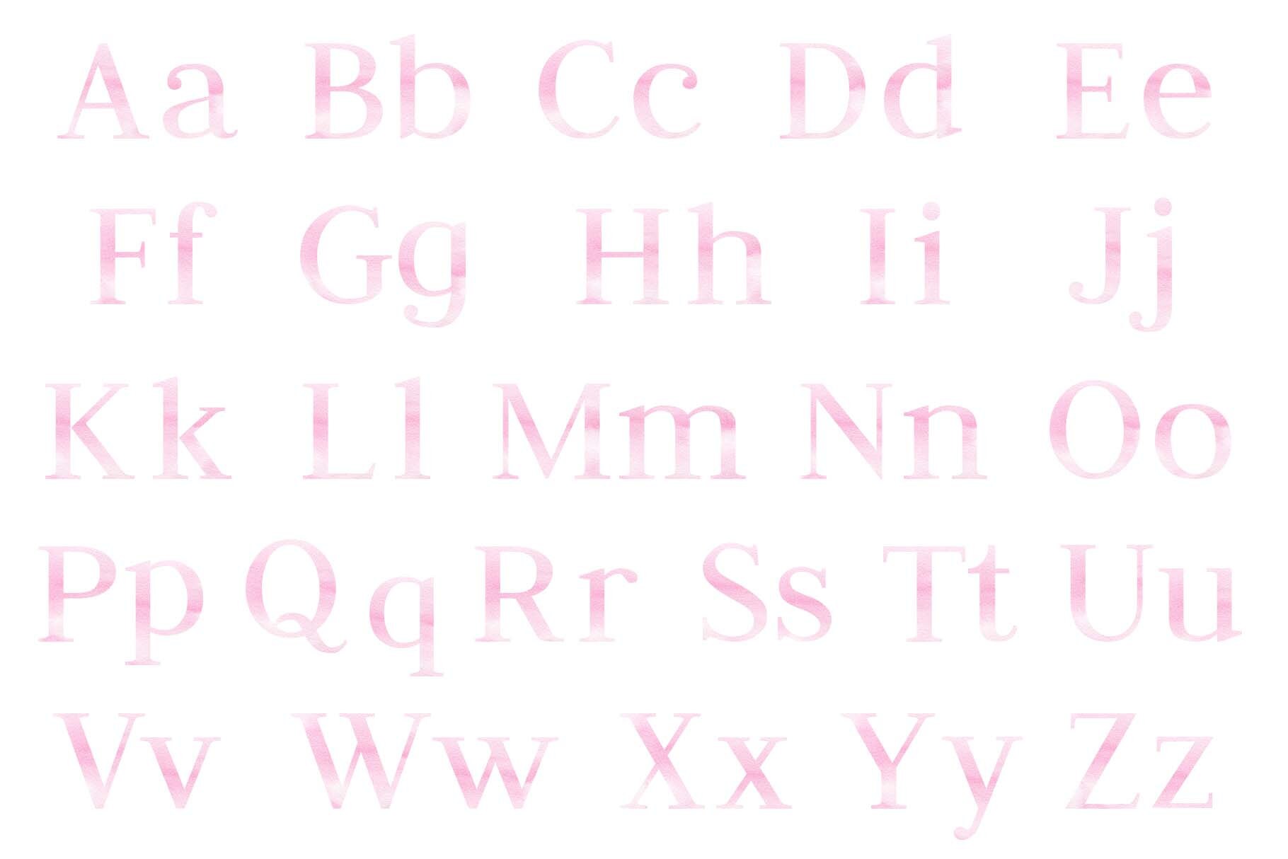 Watercolor Alphabet Clipart Pink. Letters Download. Instant - Etsy UK