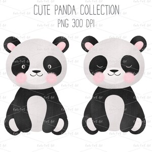 Watercolor Baby Nursery Panda Clipart Digital Kids Illustration Nursery ...
