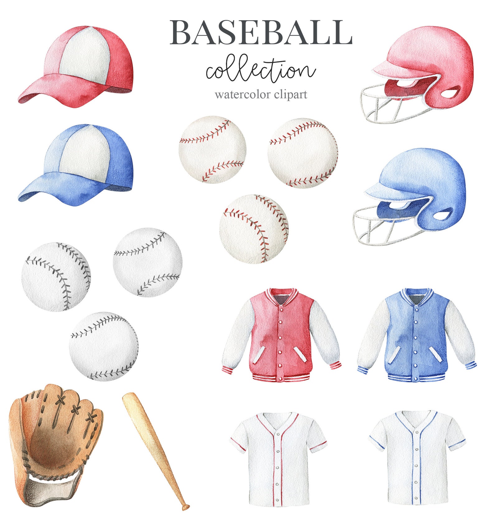 Watercolor Baseball Clipart, Baseball Clip Art, Baseball Bat Clipart ...