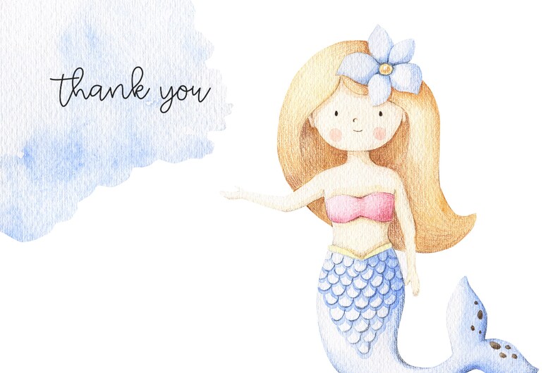 Watercolor Under the Sea Clipart. Mermaids. Baby Girl Nautical Clip Art ...