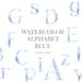 Watercolor Alphabet Clipart Blue. Letters Download. Instant Download ...