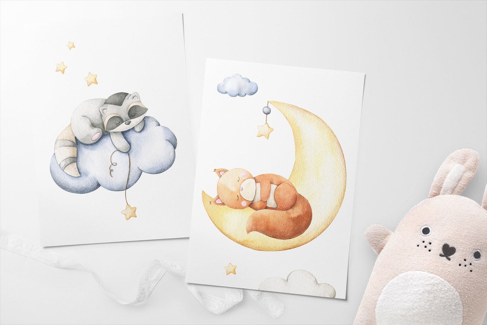 Watercolor Sleeping Animals Woodland Nursery Clipart - Etsy