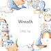 Nautical Wreath. Baby Boy Wreath Clipart. Watercolor Baby Illustrations ...