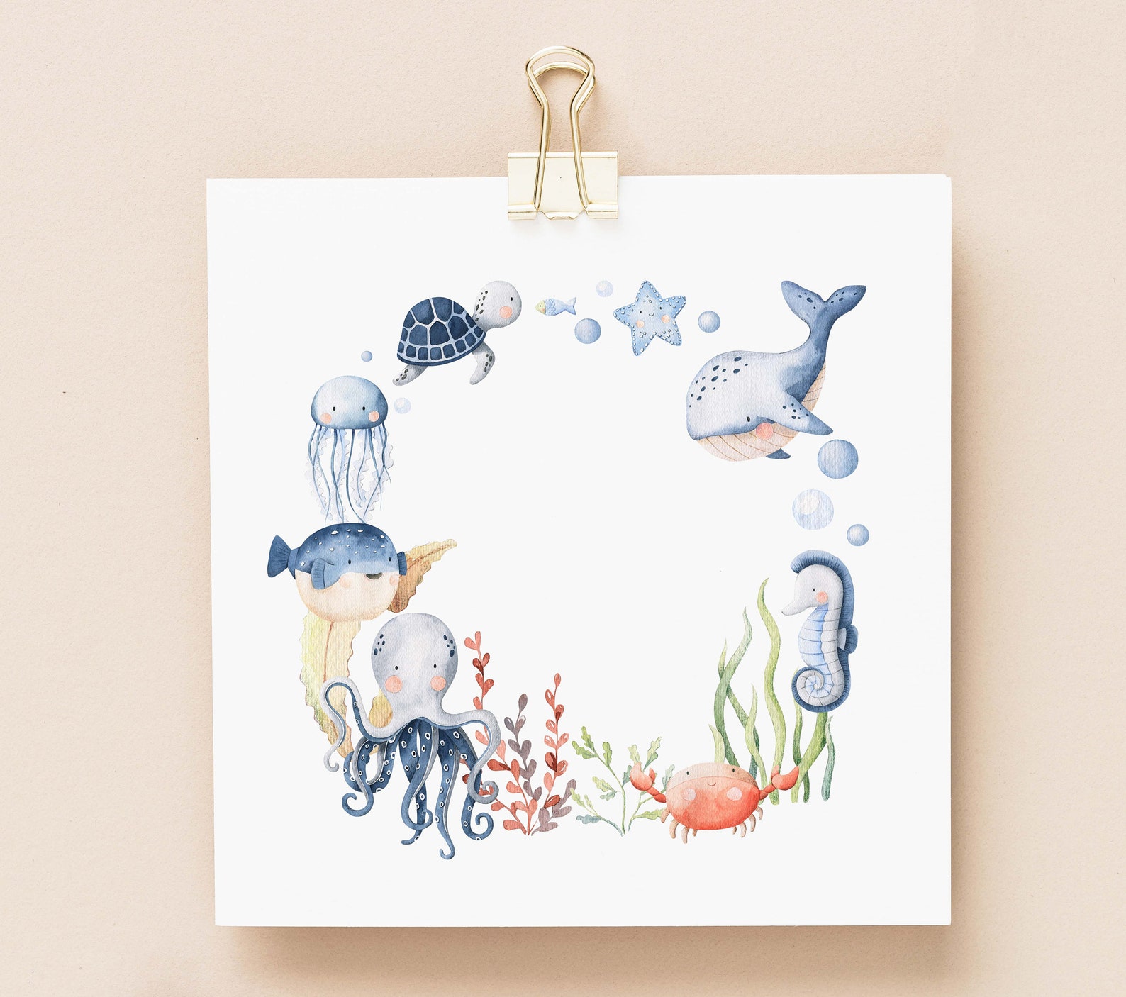 Nautical Wreath. Baby Boy Wreath Clipart. Watercolor Baby - Etsy