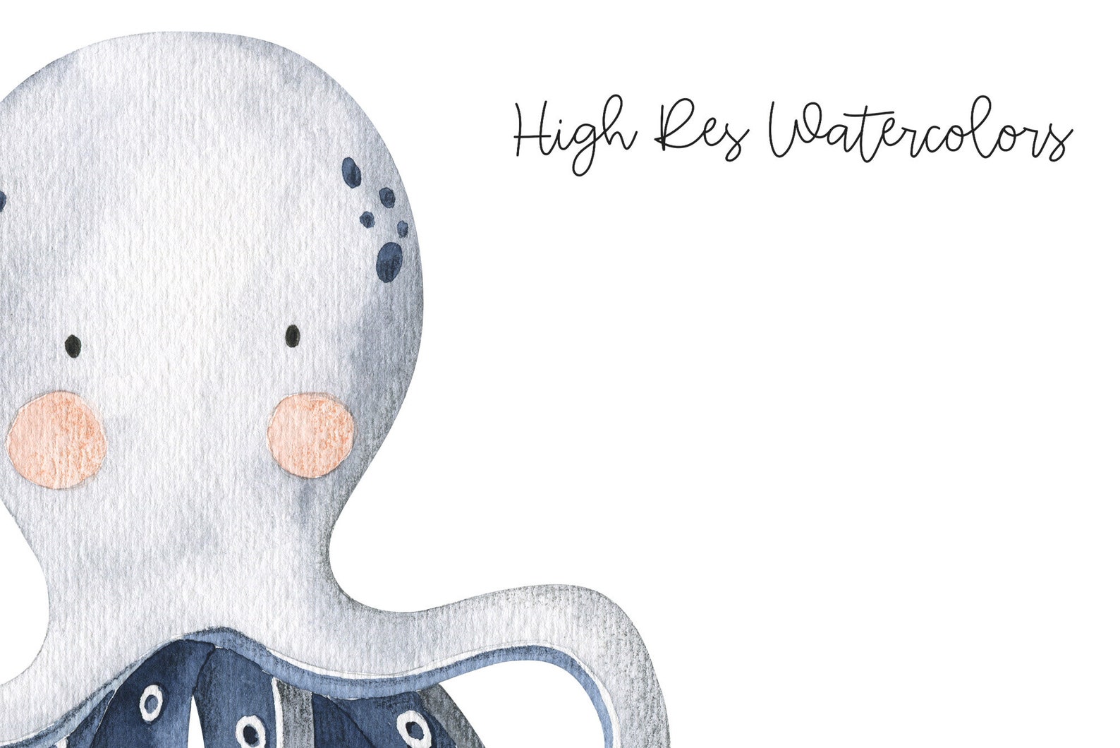 Watercolor Under the Sea Clipart. Baby Boy Nautical Clip Art Baby ...