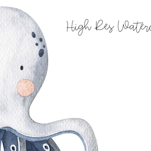 Watercolor Under the Sea Clipart. Baby Boy Nautical Clip Art Baby ...