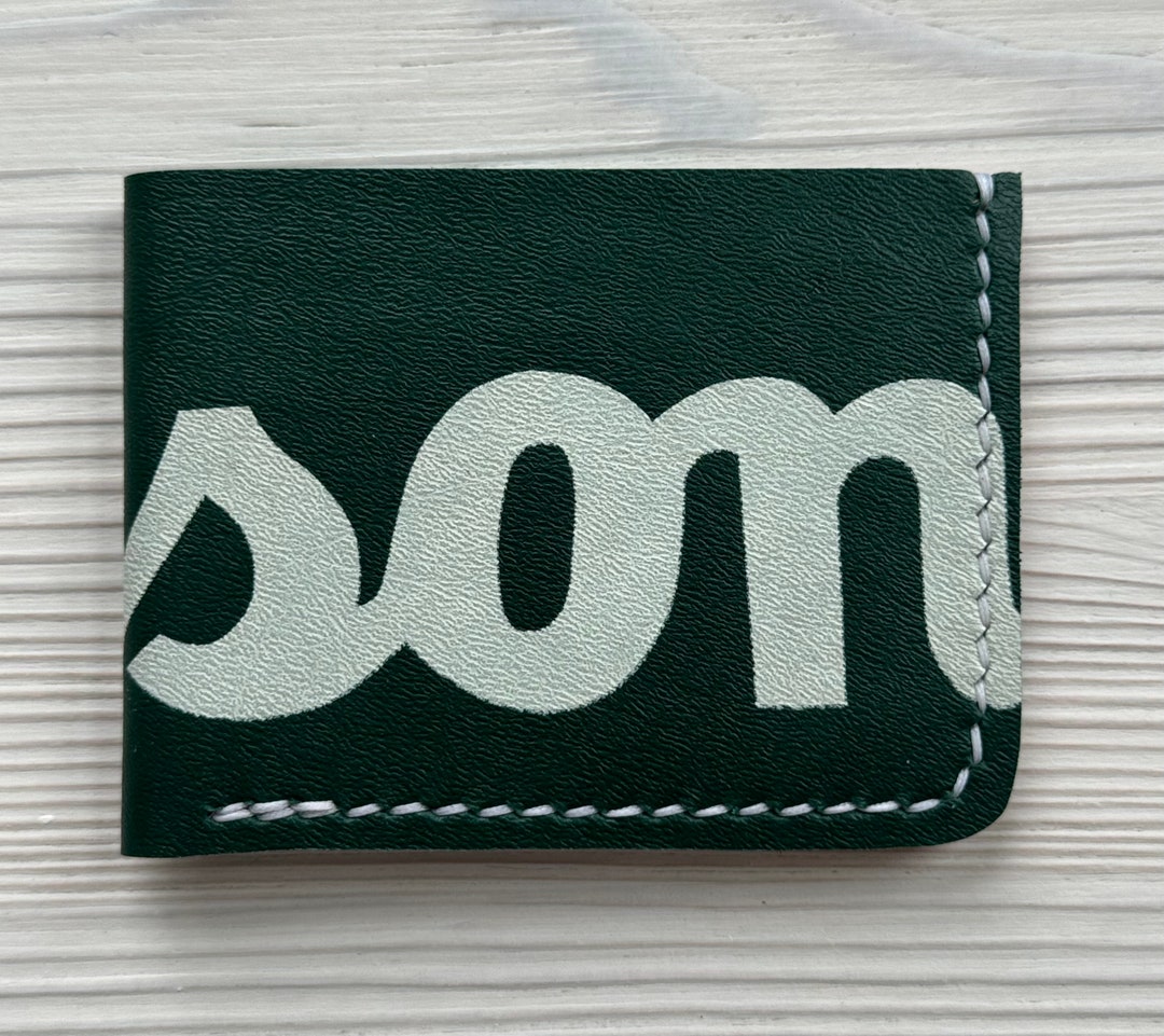Wilson Tennis Racket Cover Bifold Wallet - Green and White - Reclaimed ...