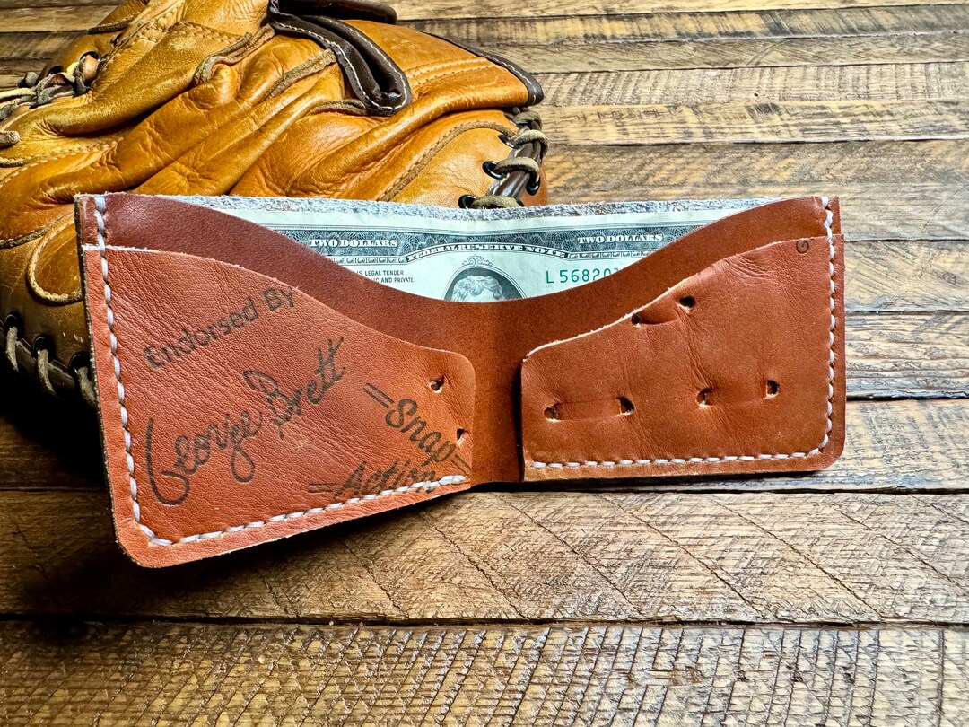 George Brett Baseball Glove Wallet: Handmade Leather Bifold, Kansas ...