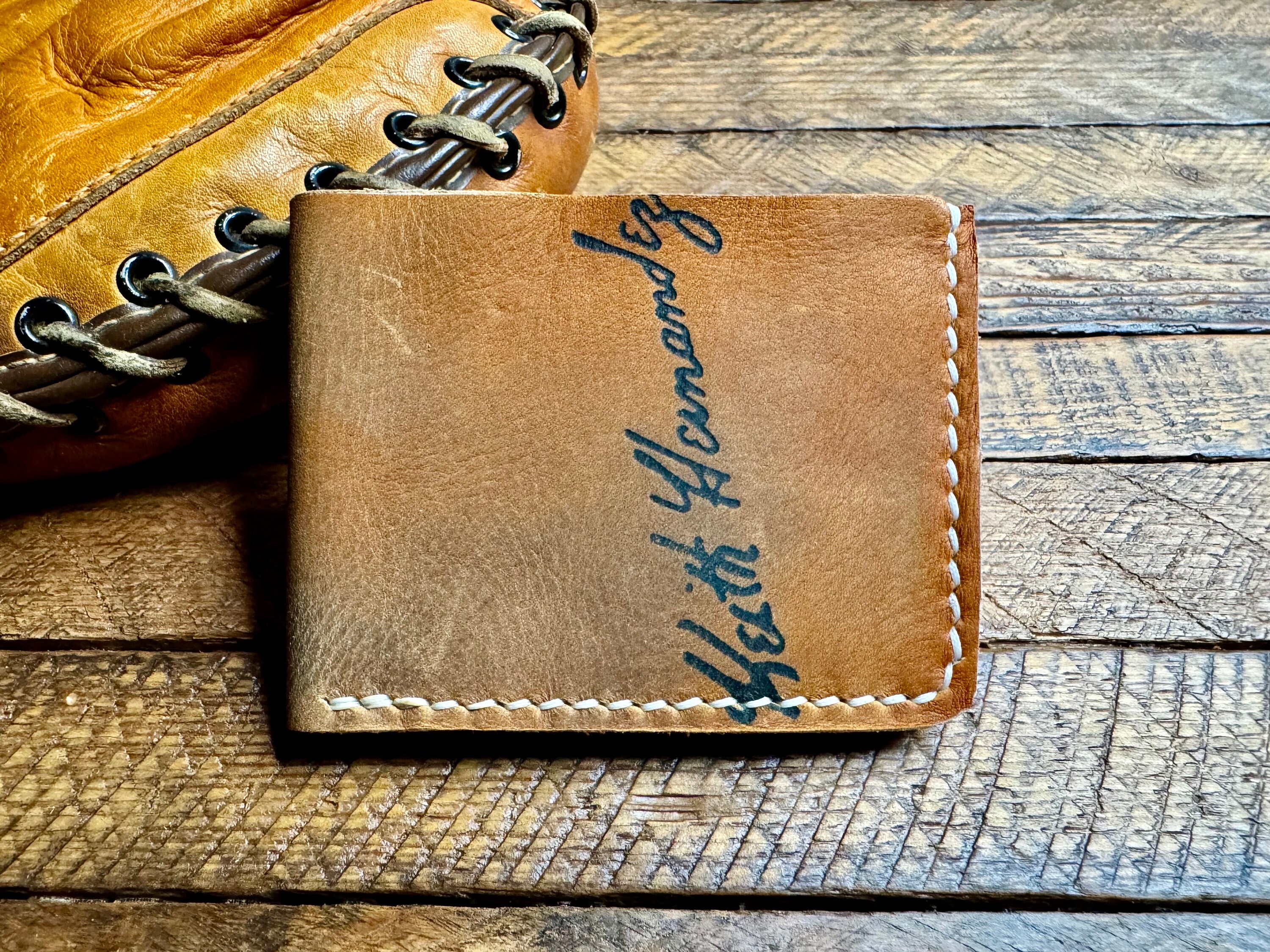 Keith Hernandez Baseball Glove Leather Bifold Wallet Reclaimed Minimalist Baseball Glove Wallet New York Mets Gifts for Him Etsy