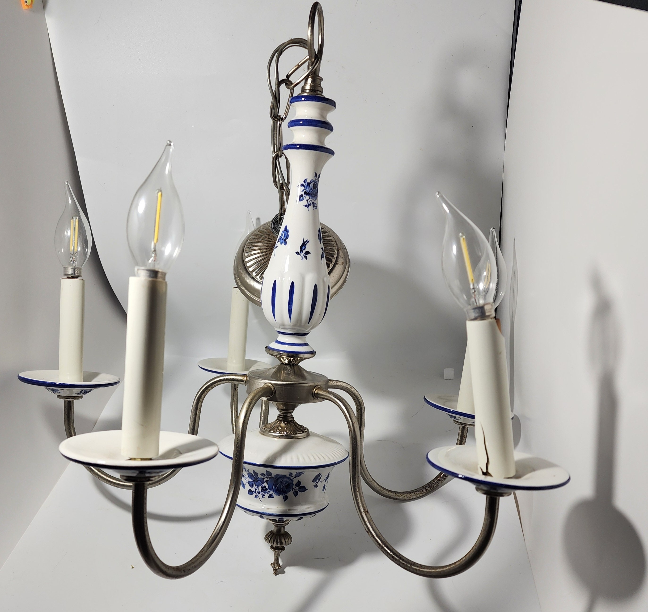 Delft Hanging Chandelier Light Fixture - Etsy