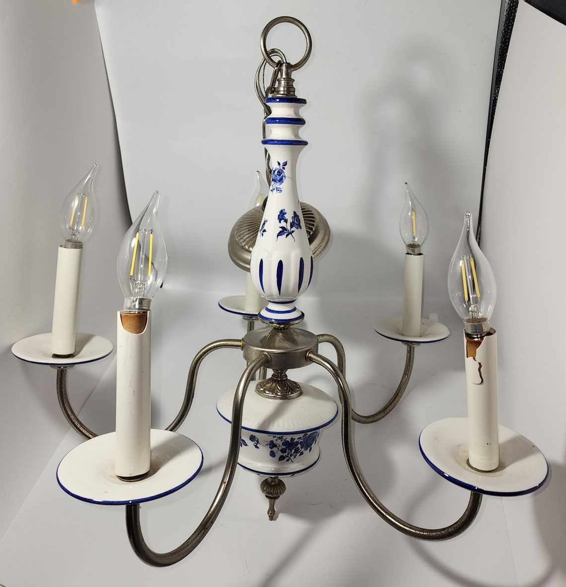 Delft Hanging Chandelier Light Fixture - Etsy