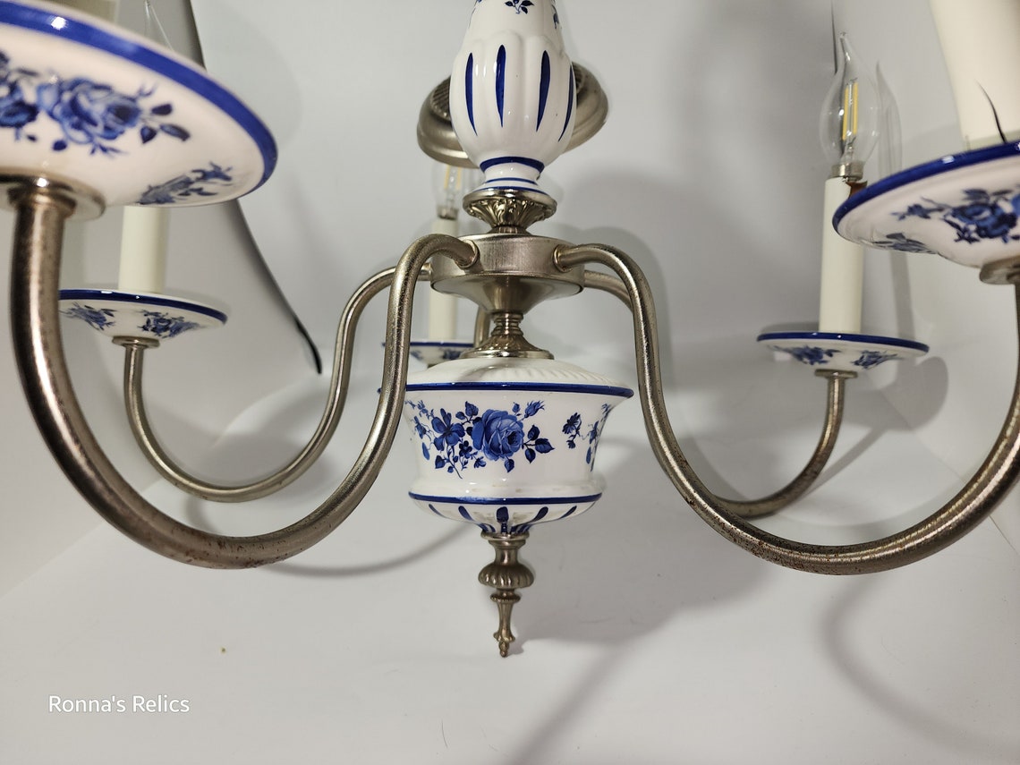 Delft Hanging Chandelier Light Fixture - Etsy