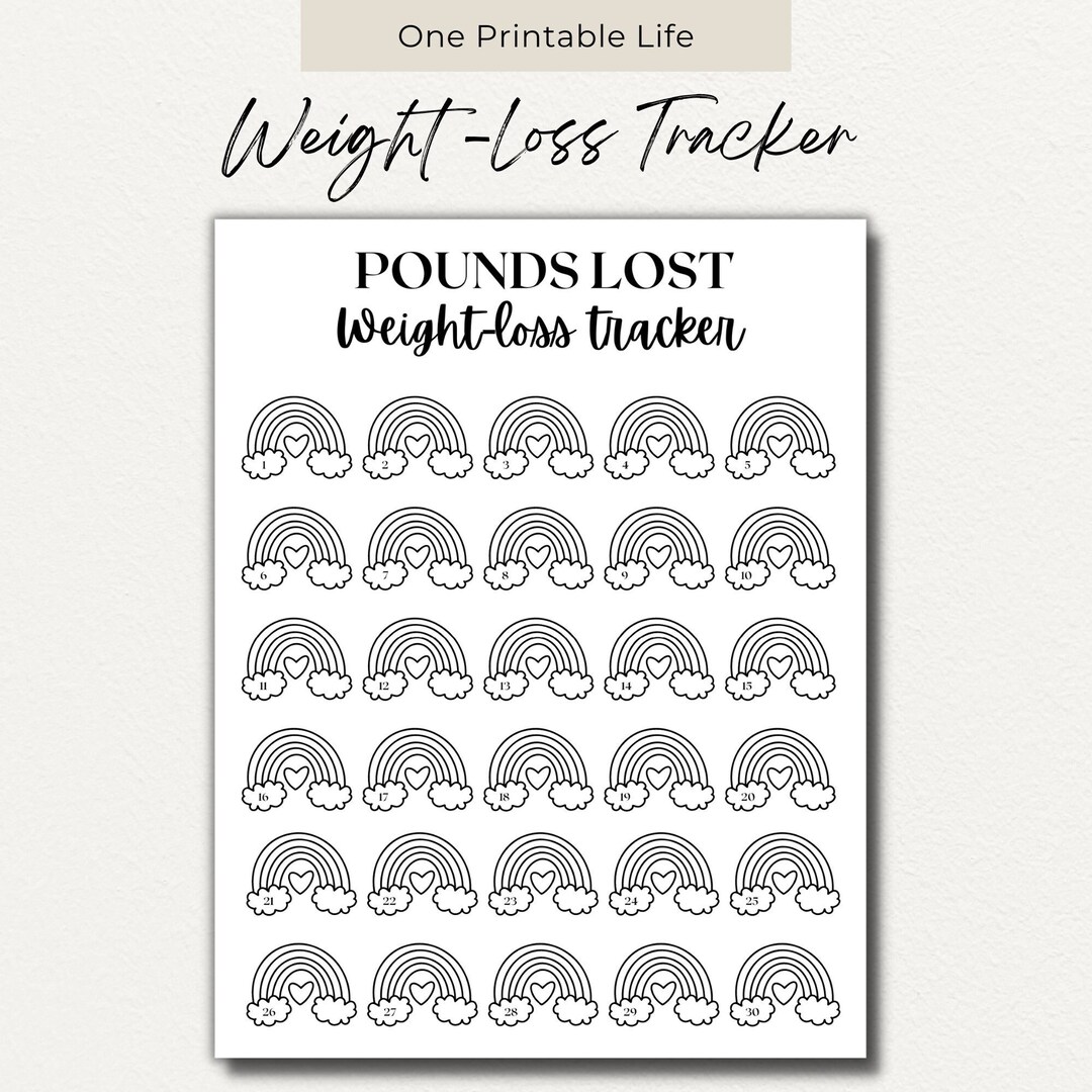 Weight Loss Tracker, Pounds Lost Tracker, Weight Loss Log, Weight Loss ...