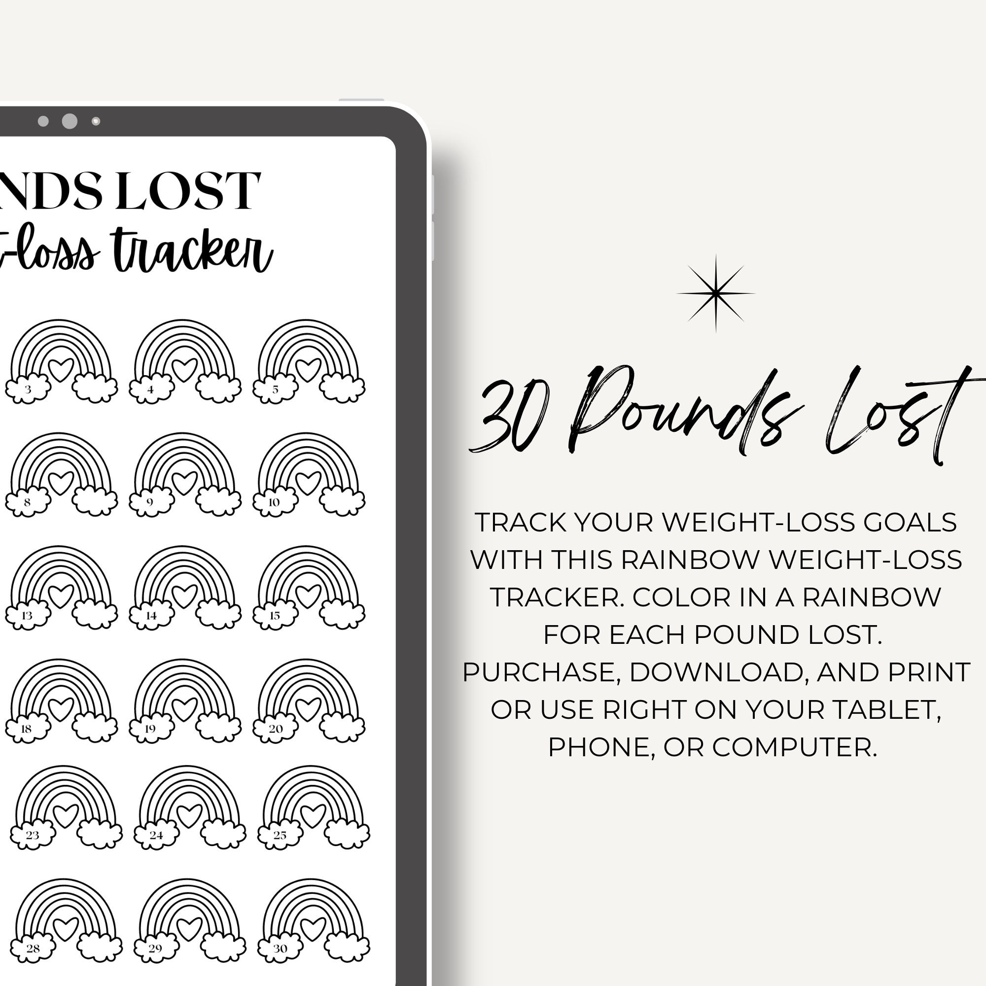 Weight Loss Tracker, Pounds Lost Tracker, Weight Loss Log, Weight Loss ...