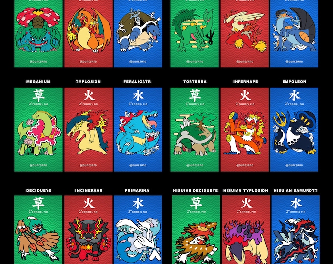 Generations 1-8 Starter Enamel Pins - Etsy