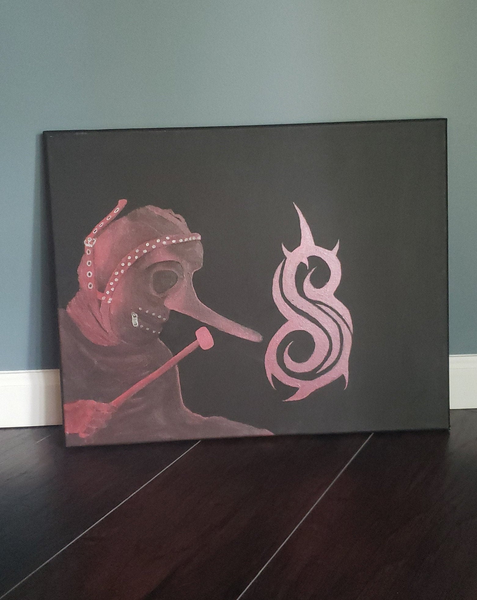 Slipknot Drummer Chris Fehn Acrylic Canvas Painting; Red Metallic - Etsy