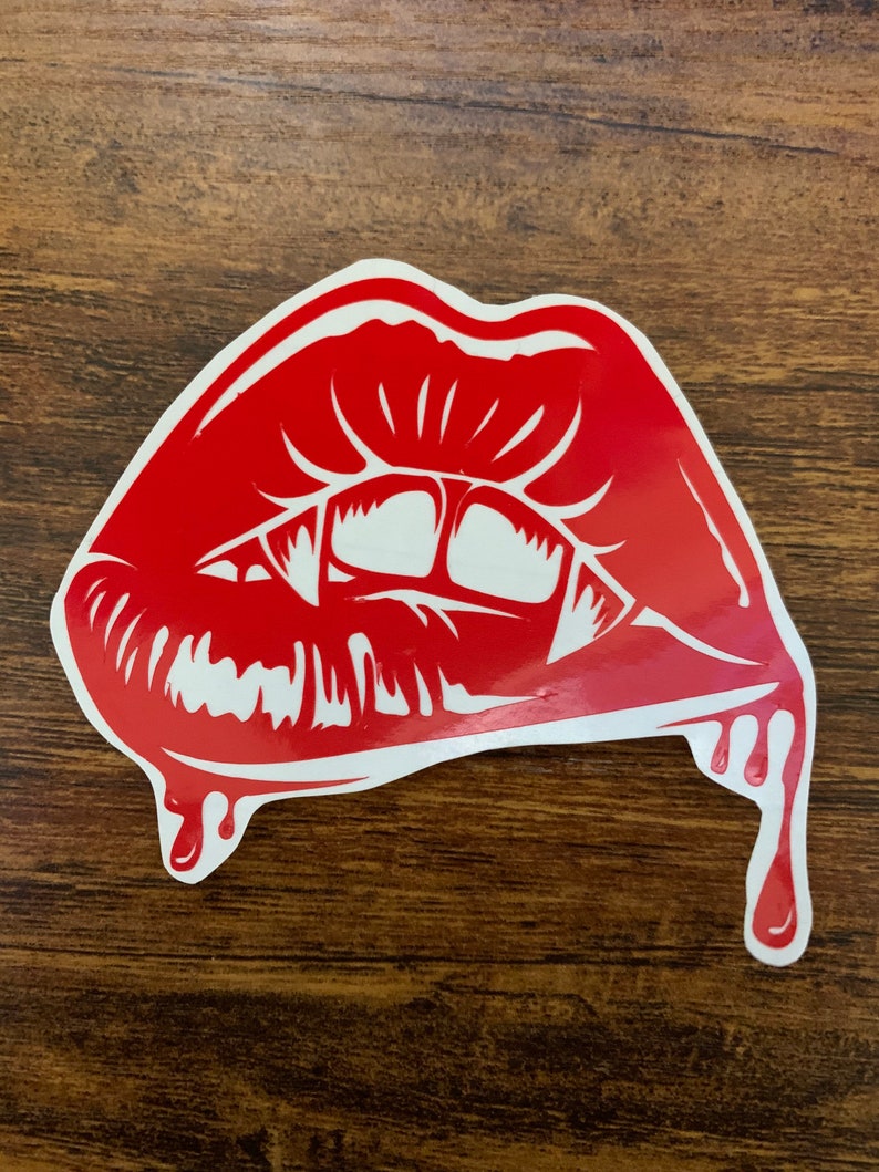 Vampire Lip Vinyl Decal - Etsy