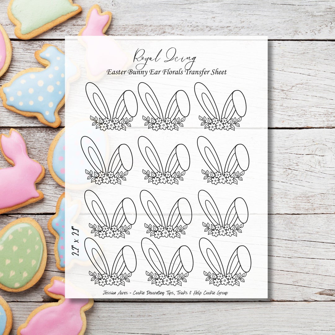 Easter Bunny Ears Floral Transfer Sheets - Etsy
