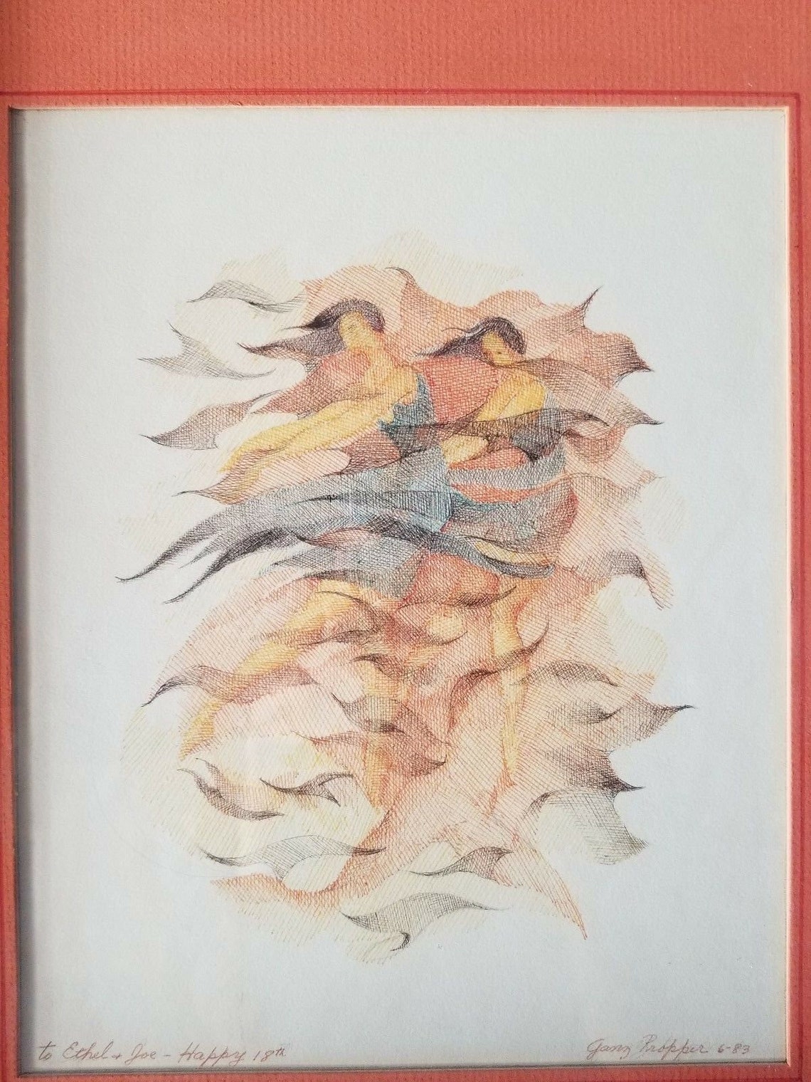 Beautiful and Very Unique Colored Ink Abstract Drawing by Ganz | Etsy