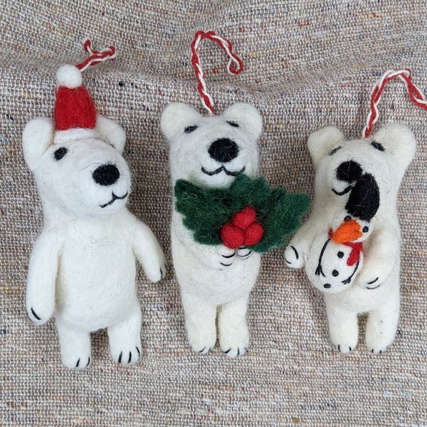 Felt Polar Bear - Etsy