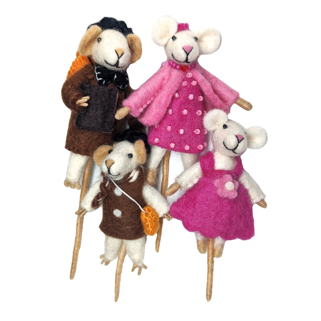 Wool Felt Mice Family Toys - Etsy