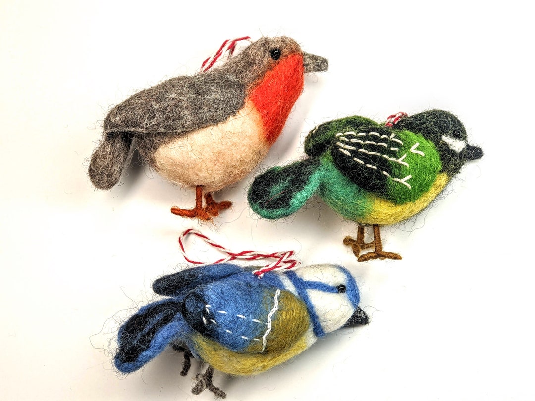 Wool Felt Birds Four Colors - Etsy
