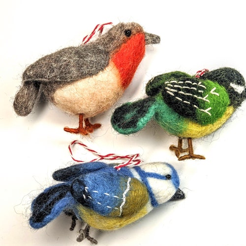Wool Felt Birds Four Colors - Etsy