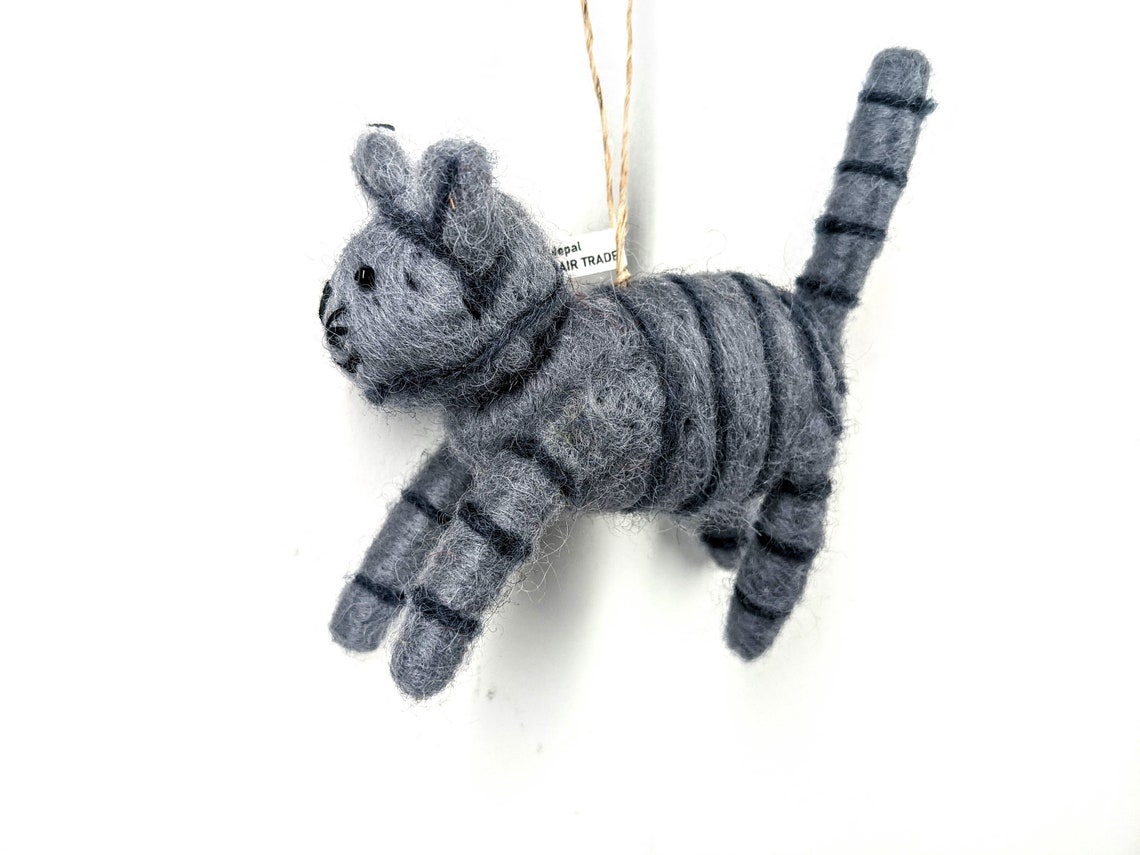 Wool Felt Cat Ornaments - Etsy