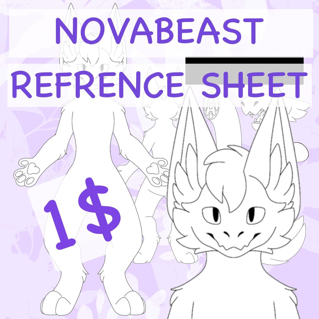 Novabeast Refrence Sheet! Female and Gender Neutral Lines! - Etsy