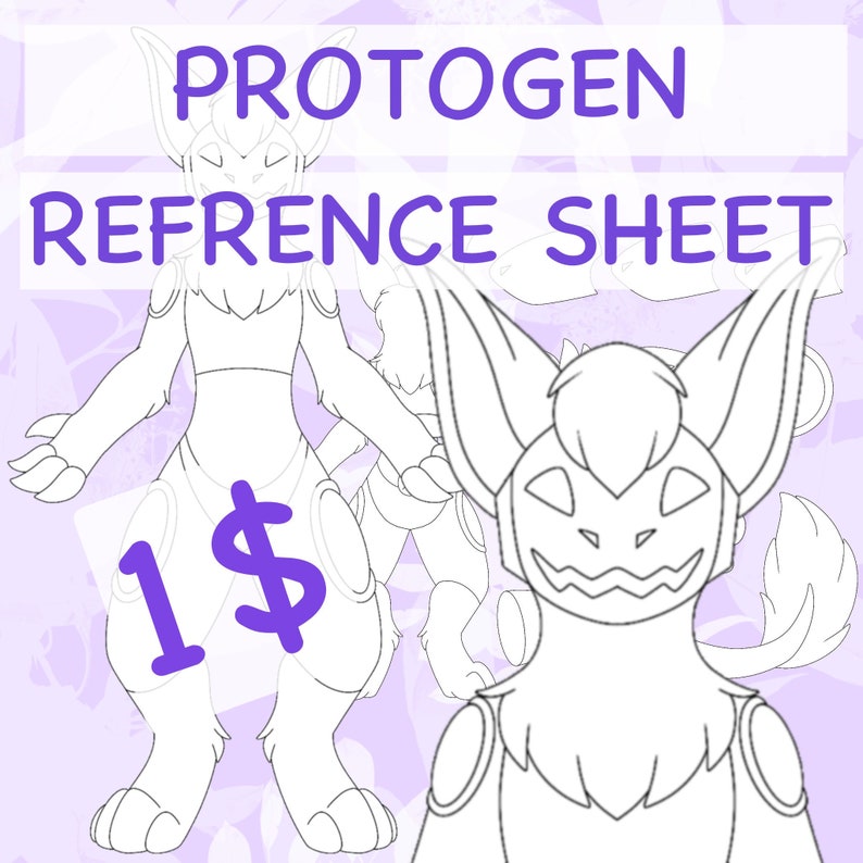 Protogen Reference Sheet! Female and Gender Neutral Lines! - Etsy