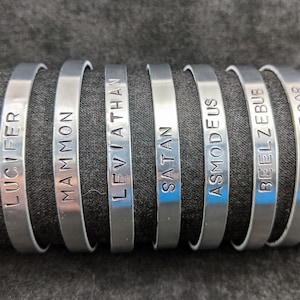 Mammon Hand Stamped Bracelet Aluminum Handmade Jewelry Adjustable ...