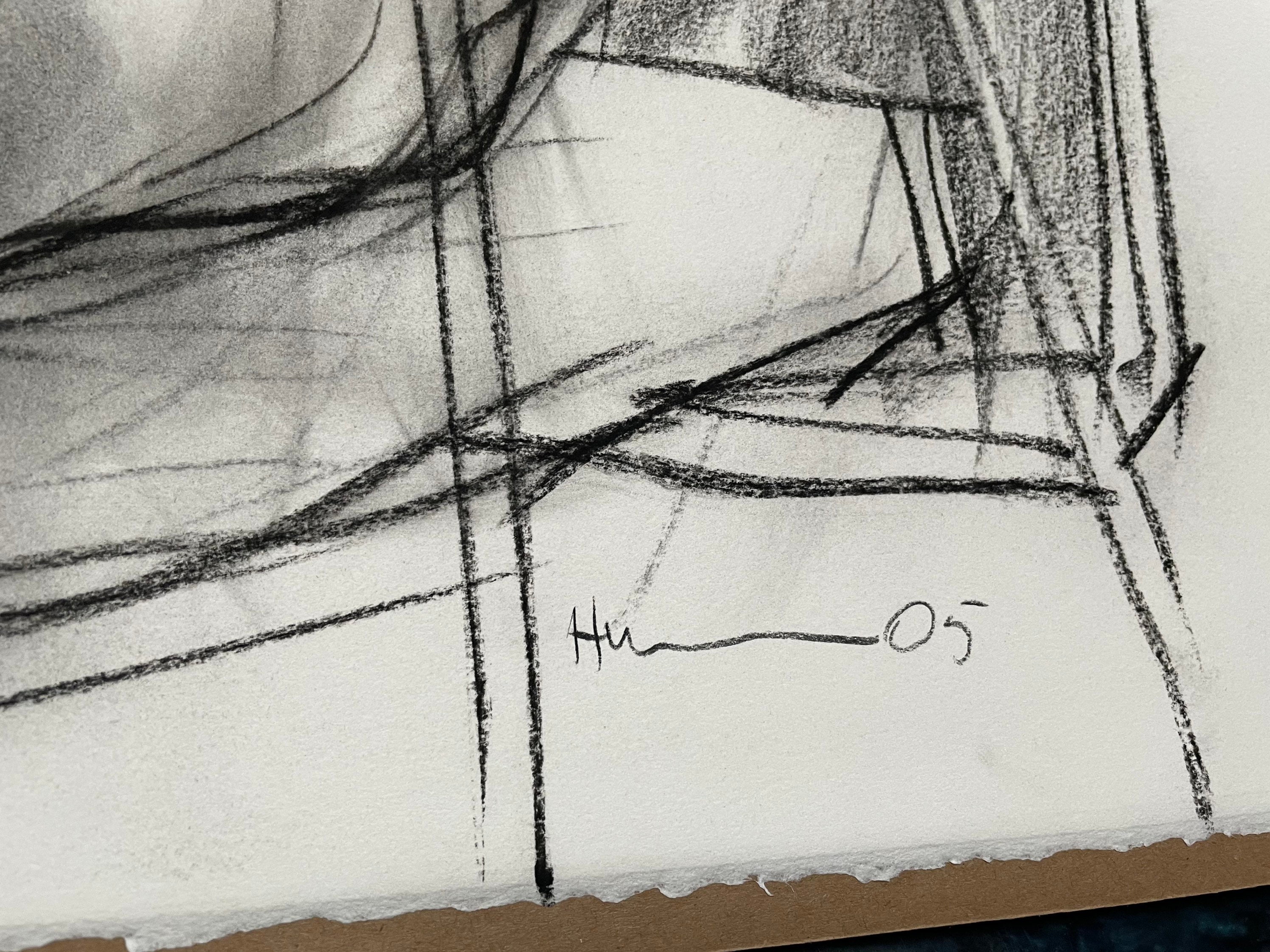 Charcoal Drawing Nude Female Figure Kate Huntington Signed Listed ...