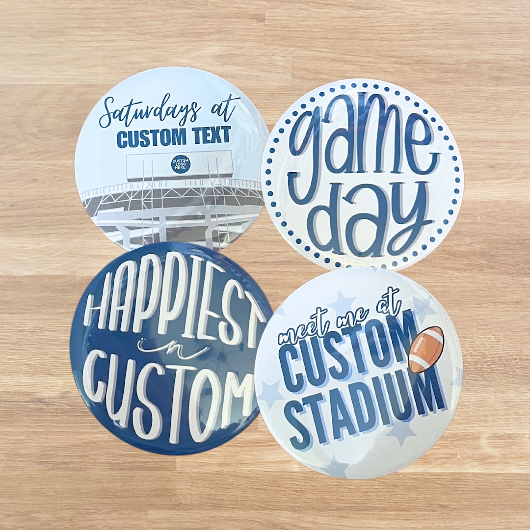 CUSTOM 3" Game Day Stadium Button Pack - Etsy